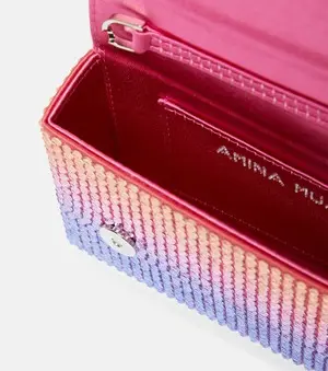Amina Muaddi Super Amini Paloma Mini Embellished Clutch - Multicoloured