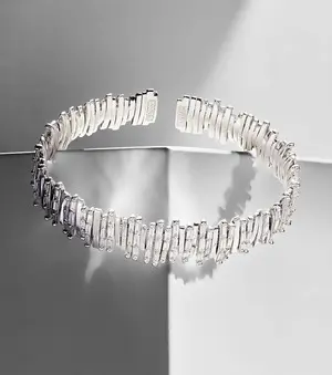 SUZANNE KALAN 18kt White Gold Diamond Bangle