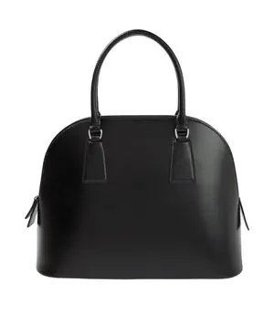THE ROW Nina Small Leather Tote Bag - Black