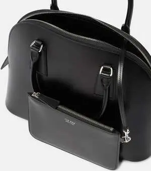 THE ROW Nina Small Leather Tote Bag - Black