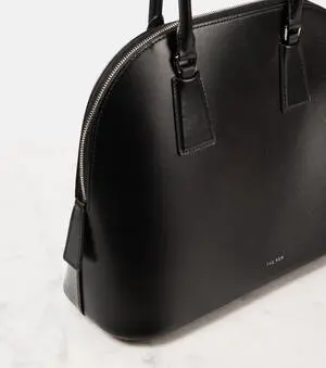 THE ROW Nina Small Leather Tote Bag - Black