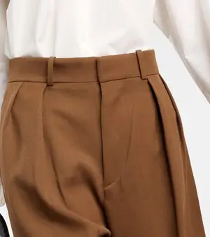 Wardrobe.NYC Low-rise Wide-leg Wool Pants - Brown