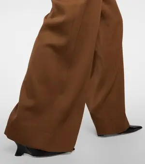 Wardrobe.NYC Low-rise Wide-leg Wool Pants - Brown