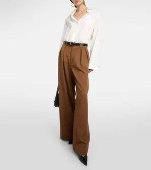 Wardrobe.NYC Low-rise Wide-leg Wool Pants - Brown