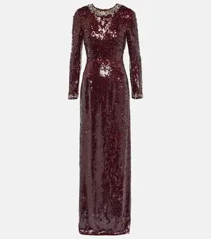Erdem Yoanna Sequined Gown - Red