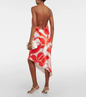 SIR. Ramona Printed Silk Midi Dress