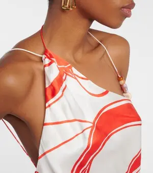 SIR. Ramona Printed Silk Midi Dress