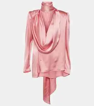 Magda Butrym Draped Silk-blend Blouse