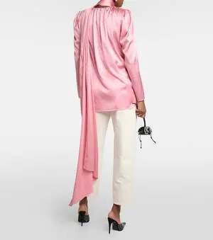 Magda Butrym Draped Silk-blend Blouse