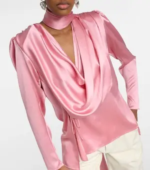 Magda Butrym Draped Silk-blend Blouse