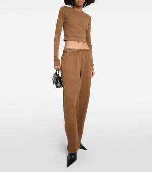 Wardrobe.NYC X Hailey Bieber Cropped Jersey Top - Brown