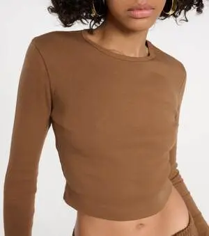 Wardrobe.NYC X Hailey Bieber Cropped Jersey Top - Brown
