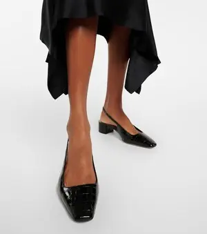 AQUAZZURA Ginza Patent Leather Slingback Pumps - Black