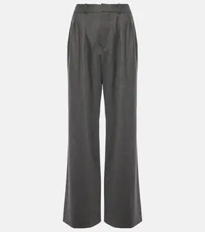 Wardrobe.NYC Low-rise Wide-leg Flannel Pants - Grey