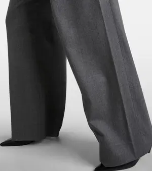 Wardrobe.NYC Low-rise Wide-leg Flannel Pants