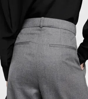 Wardrobe.NYC Low-rise Wide-leg Flannel Pants - Grey