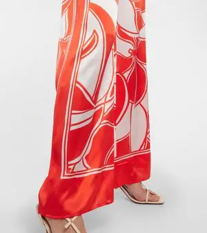 SIR. Ramona Printed Silk Satin Pants