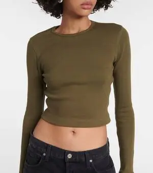 Wardrobe.NYC X Hailey Bieber Jersey Crop Top - Green