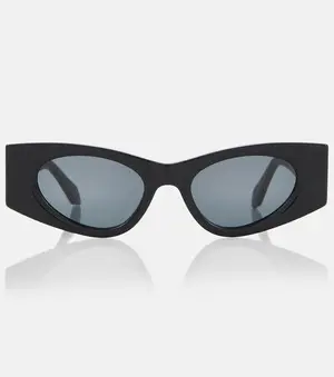 Alaïa Logo Oval Sunglasses - Black
