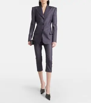 Magda Butrym High-rise Wool And Cotton Cropped Pants