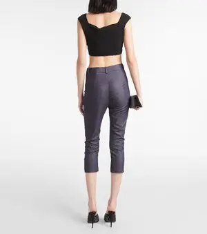Magda Butrym High-rise Wool And Cotton Cropped Pants