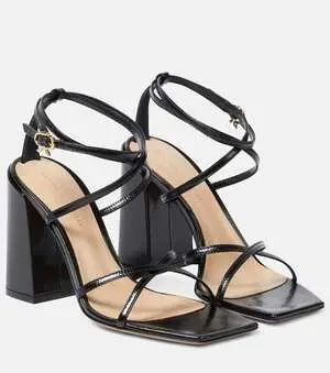GIANVITO ROSSI Nuit Leather Sandals - Black