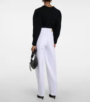 Isabel Marant Étoile Vetan High-rise Wide-leg Jeans - White