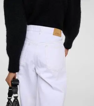 Isabel Marant Étoile Vetan High-rise Wide-leg Jeans - White