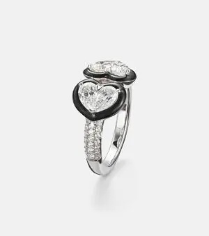 KAMYEN Twin Heart 18kt White Gold Diamond Ring