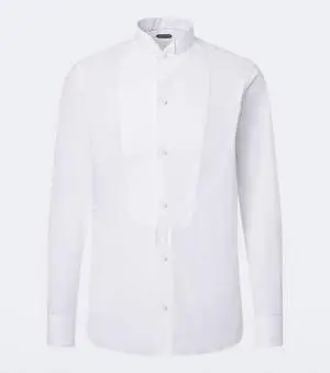 TOM FORD Cotton Poplin Tuxedo Shirt - White
