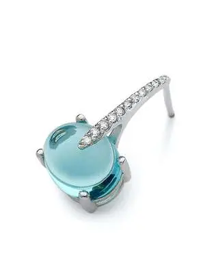 MAVIADA 18kt White Gold Diamond And Topaz Drop Earrings