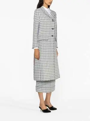 Thom Browne Check-pattern Tweed Coat