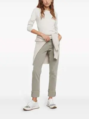 Brunello Cucinelli Monili-chain Mid-rise Straight-leg Jeans - Green