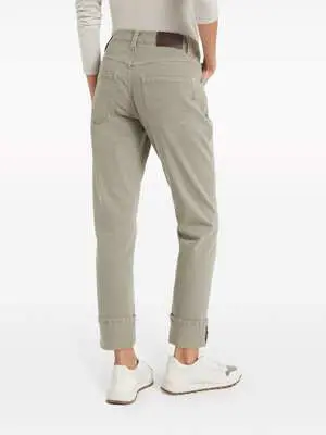 Brunello Cucinelli Monili-chain Mid-rise Straight-leg Jeans - Green