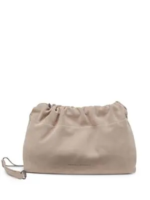 Brunello Cucinelli Suede Drawstring Shoulder Bag