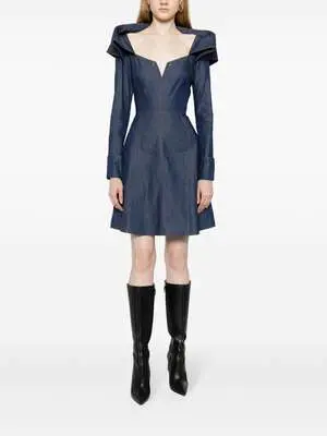SAIID KOBEISY Bonded-seam Denim Minidress