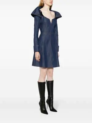 SAIID KOBEISY Bonded-seam Denim Minidress