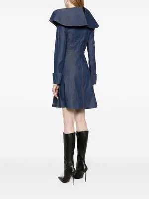 SAIID KOBEISY Bonded-seam Denim Minidress
