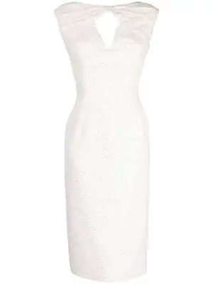 SAIID KOBEISY Sequin-embellished Tweed Midi Dress - White