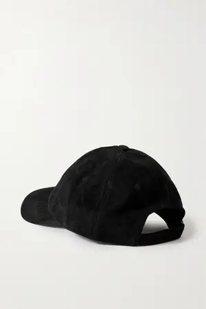 FRAME Ritz Paris Embroidered Suede Baseball Cap