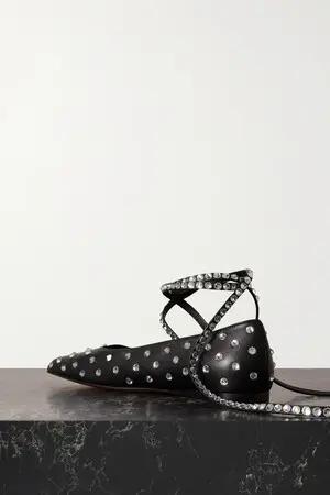 Amina Muaddi Ane Crystal-embellished Ballet Flats