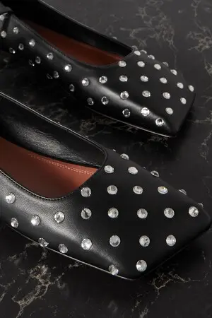 Amina Muaddi Ane Crystal-embellished Ballet Flats