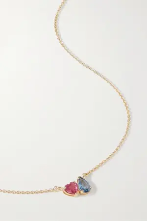 STONE AND STRAND Sapphire And Tourmaline Necklace - Gold