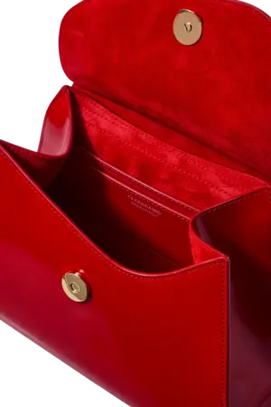FERRAGAMO Prisma Glossed-leather Tote