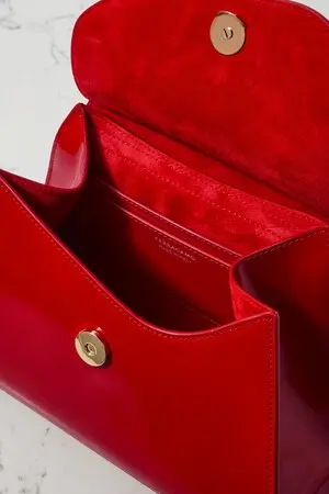 FERRAGAMO Prisma Glossed-leather Tote