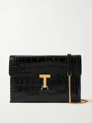 TOM FORD Monarch Medium Croc-effect Shoulder Bag