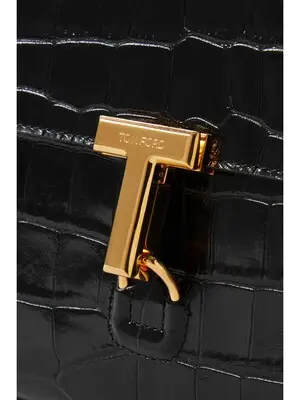 TOM FORD Monarch Medium Croc-effect Shoulder Bag