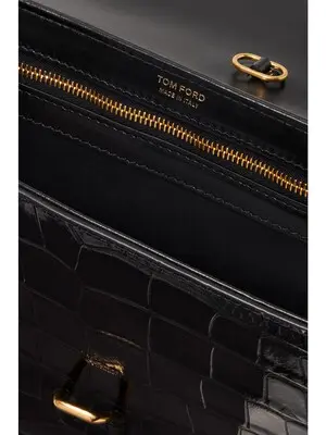 TOM FORD Monarch Medium Croc-effect Shoulder Bag