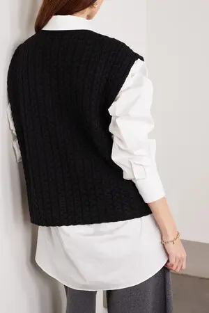 Loewe Anagram Cable-knit Wool Vest