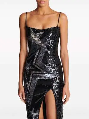 Balmain Star-pattern Sequinned Maxi Dress